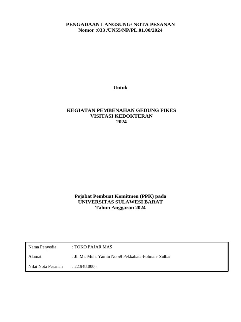 Pengadaan Langsung - Atk - 67 - 2024 | PDF