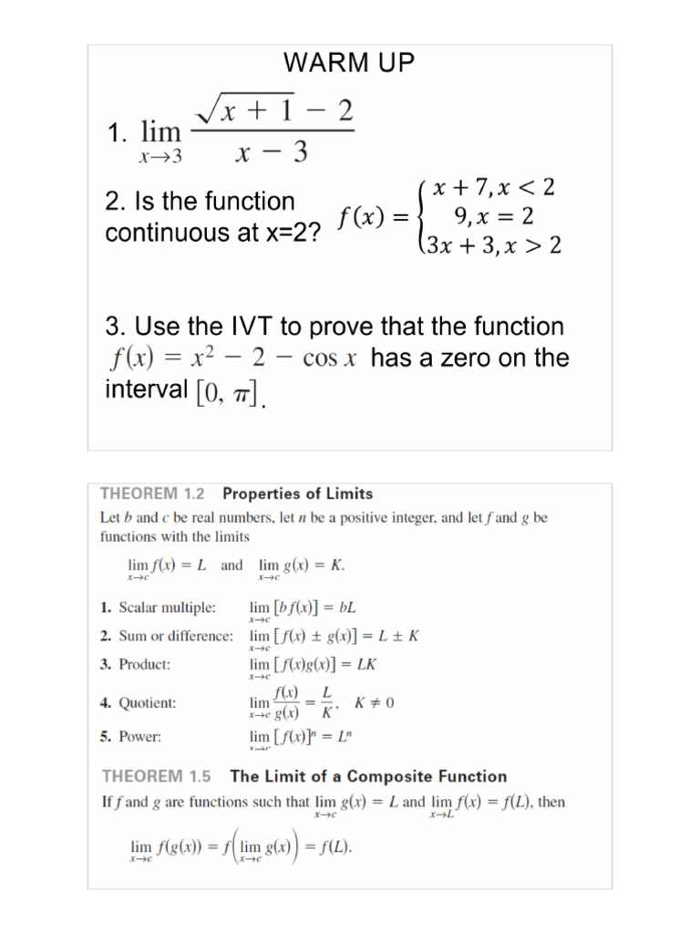 5 Properties of Limits | PDF