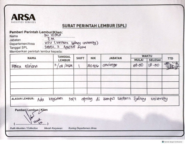 SPL Melisa Elviana 3 Agustus 2024 WSU | PDF