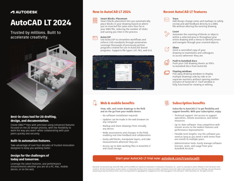 AutoCADLT-2024 Brochure | PDF | Auto Cad | Computing