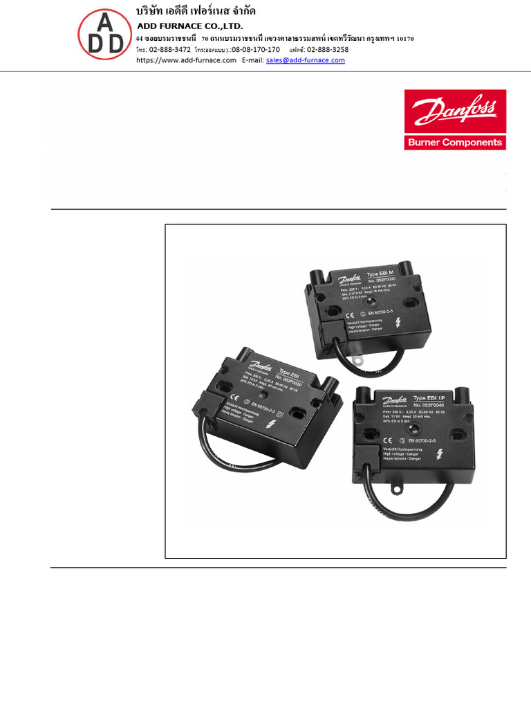Danfoss Type Ebi Manual | PDF