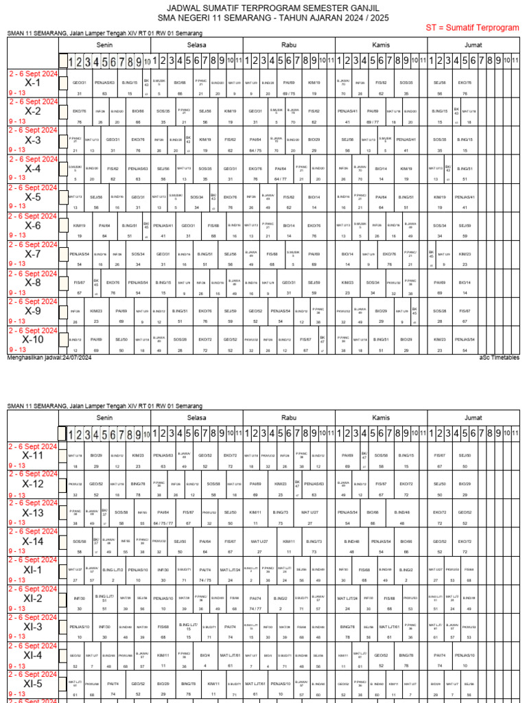 Jadwal St 2024 Pdf