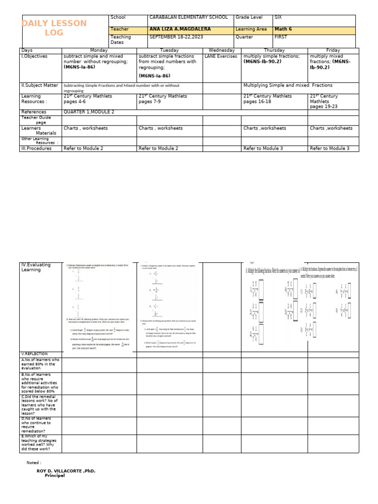 DLL Math Quarter-1 | PDF