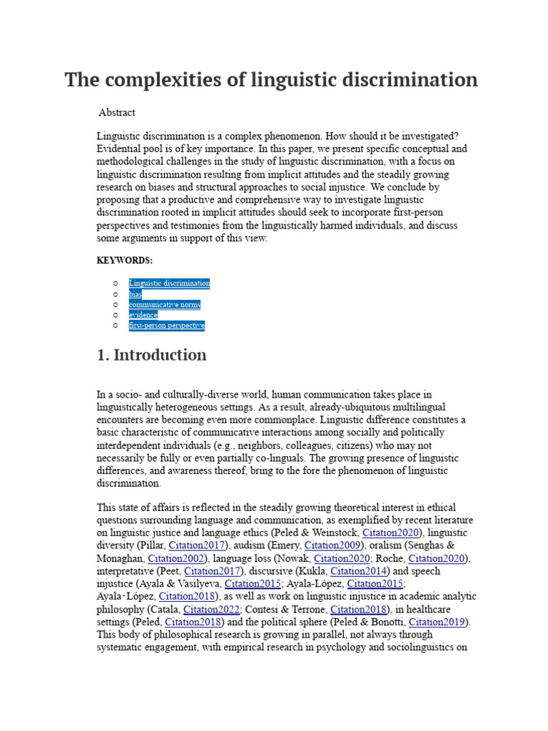 The Complexities of Linguistic Discrimination 2 | PDF
