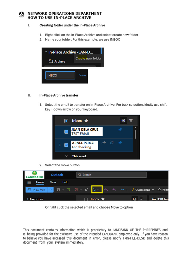 In Place Archive Guide | PDF