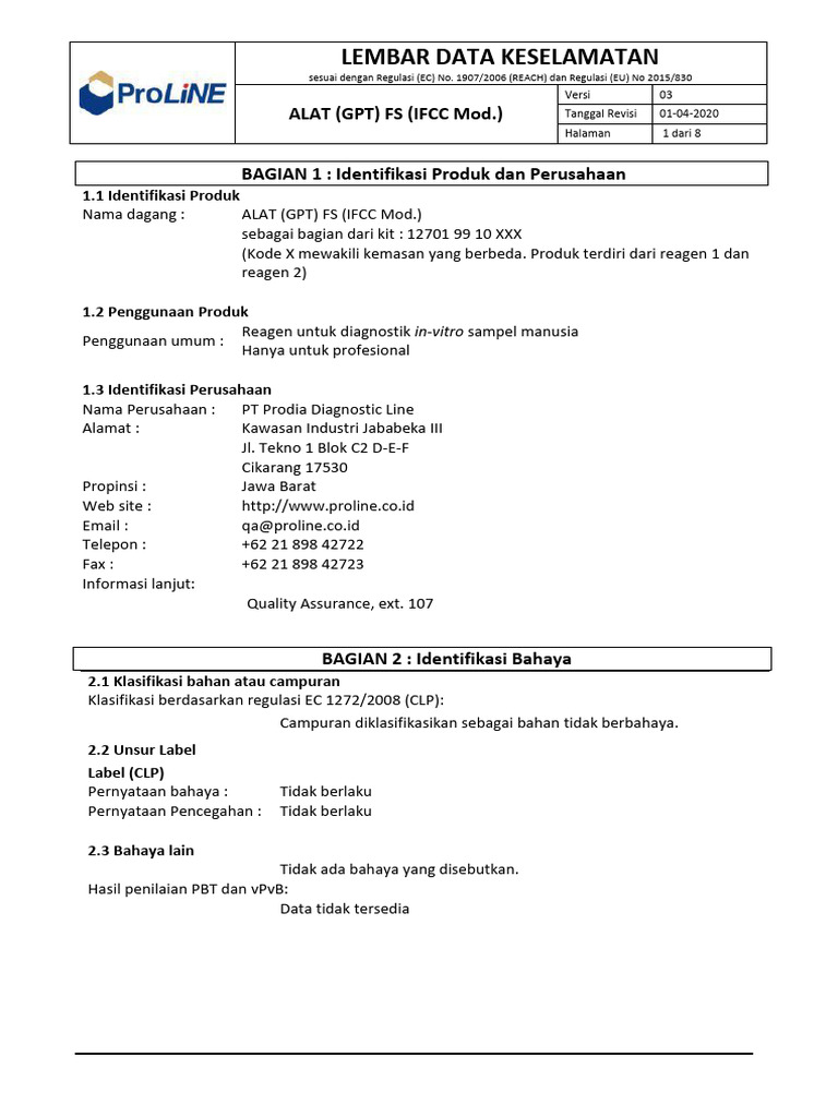 ALAT GPT FS IFCC Mod. R1 R2 Indonesia Ed.03 | PDF