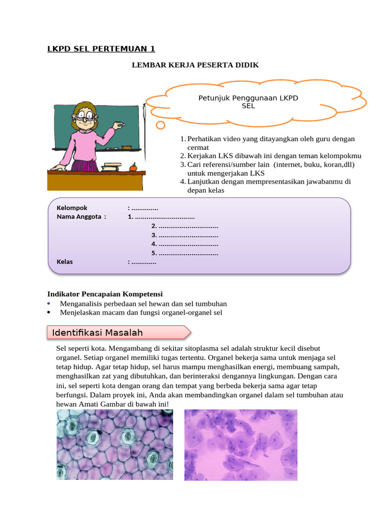 LKPD Sel Pertemuan 1 | PDF