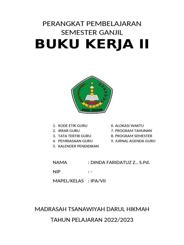 Cover Perangkat Pembelajaran | PDF