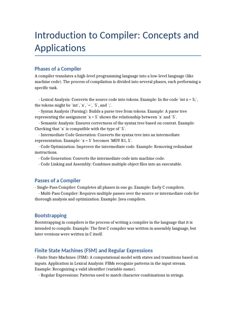 Compiler Concepts Notes | PDF