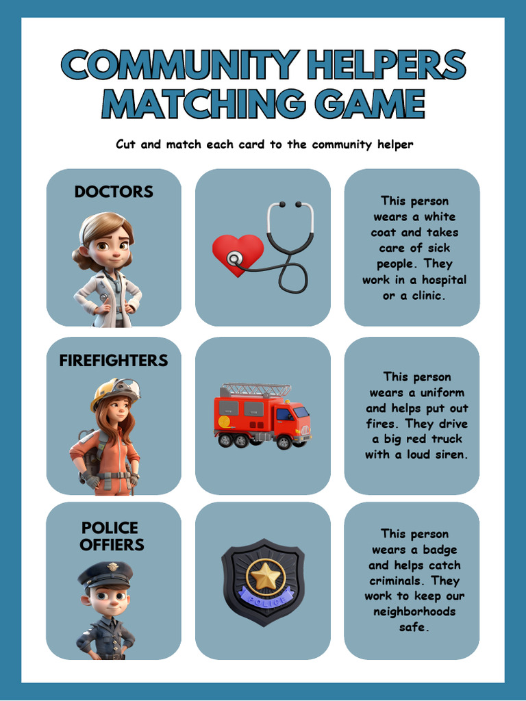 Community Helpers Matching Game | PDF
