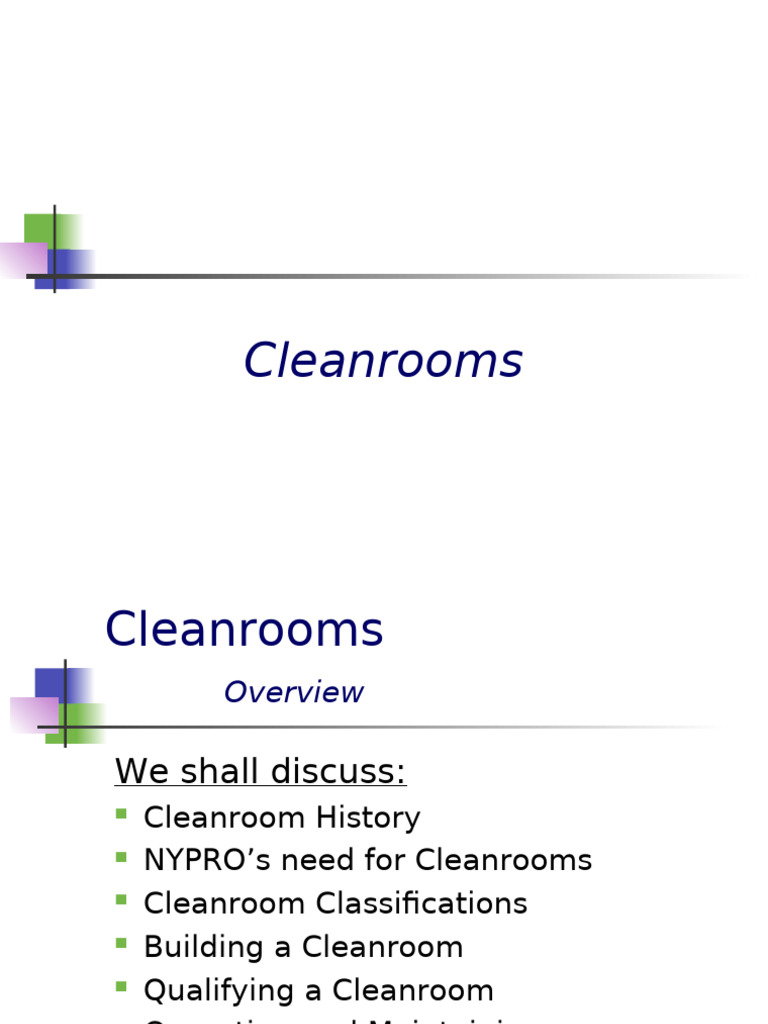 Cleanroom Build and Operaiton Presentation | PDF