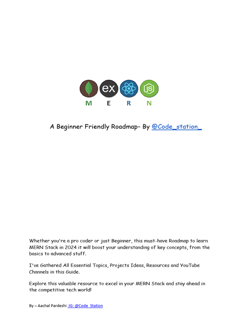 Detailed Mern Stack Roadmap 1724061959 | PDF | Java Script | Computing