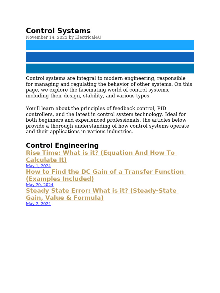 Control System | PDF