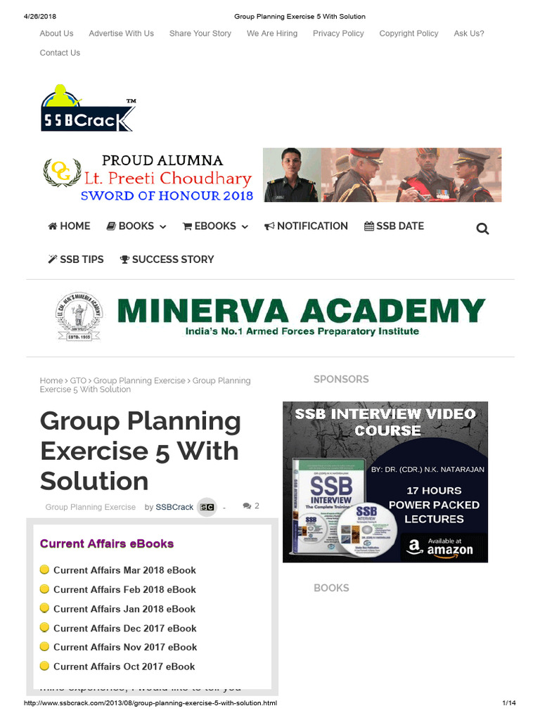 Group Planning Exercise 5 With Solution | PDF