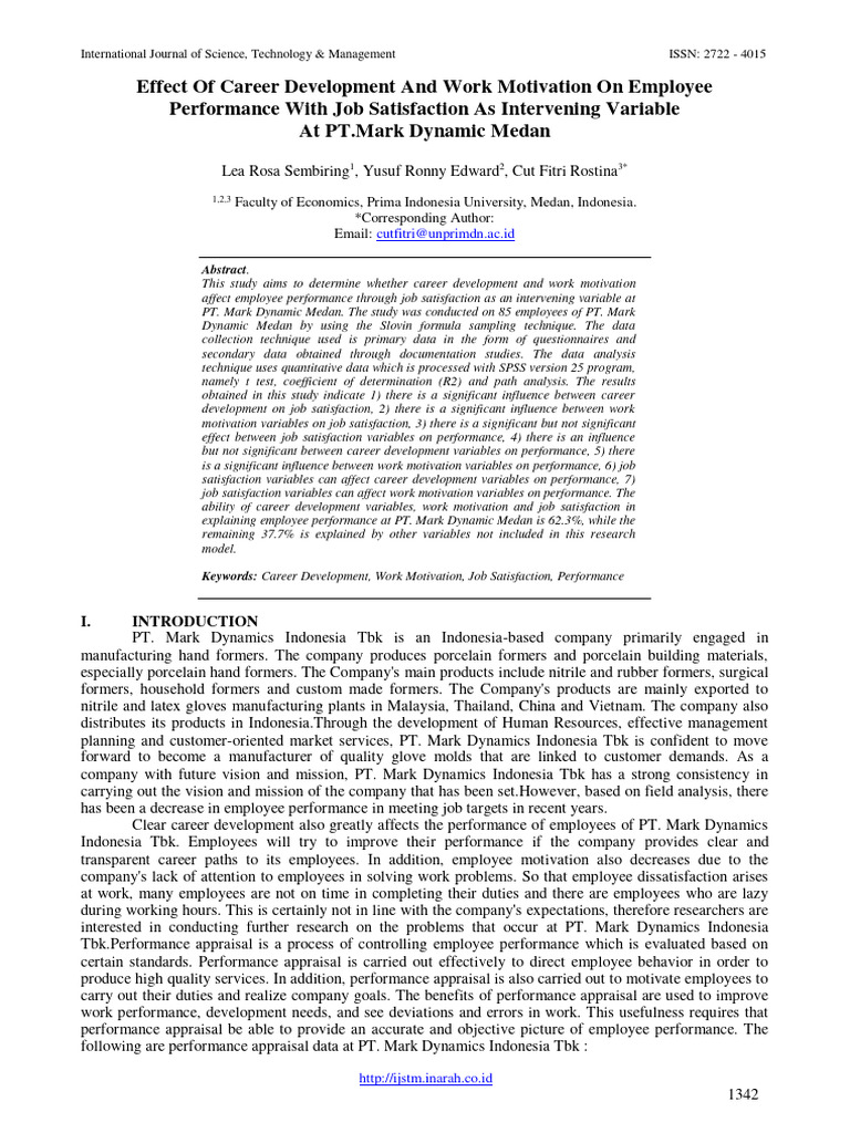 Effect of Career Development and Work Mo | PDF