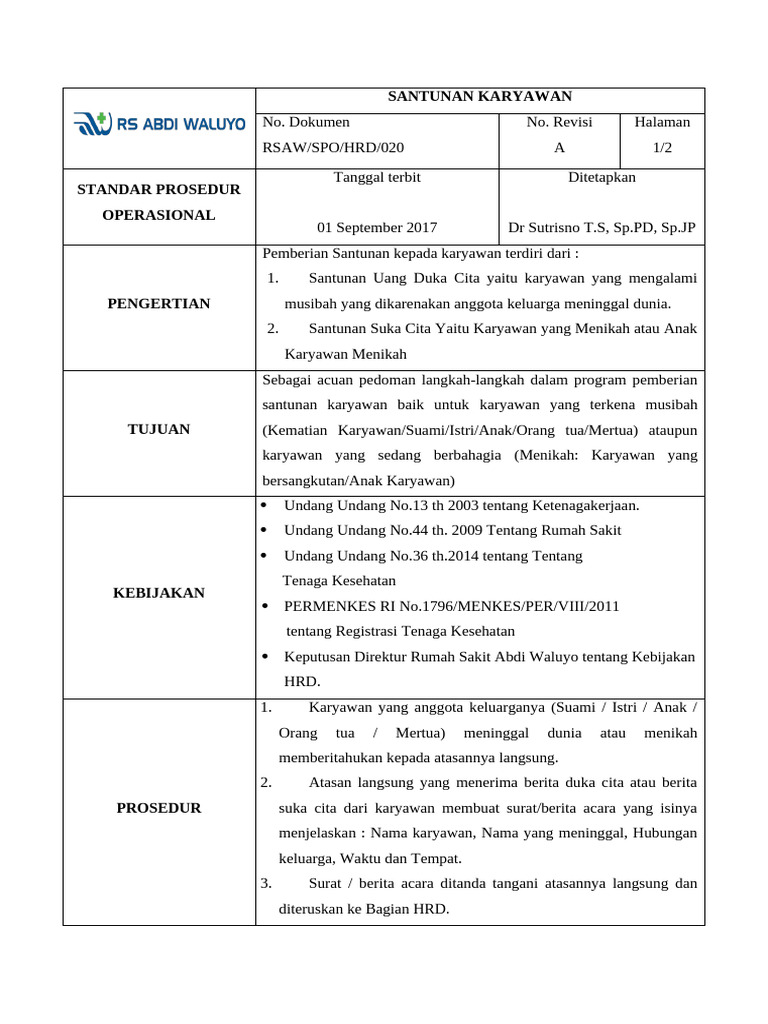 20.SPO SANTUNAN KARYAWAN Edit | PDF