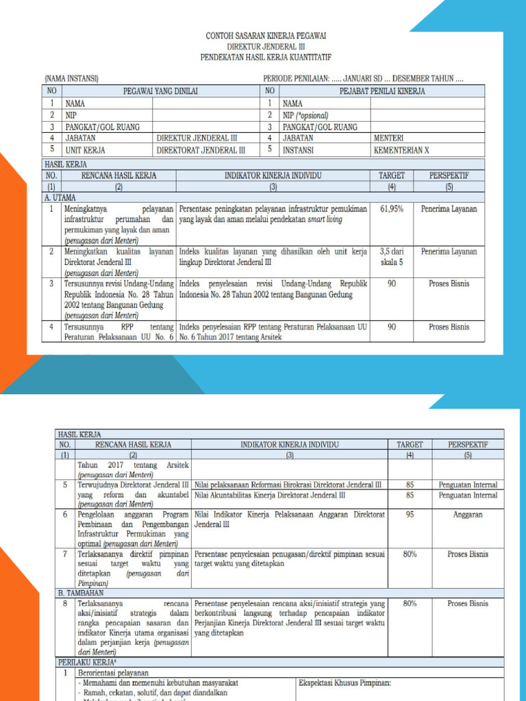 Contoh Perencanaan, Penetapan Dan Evaluasi Kinerja | PDF
