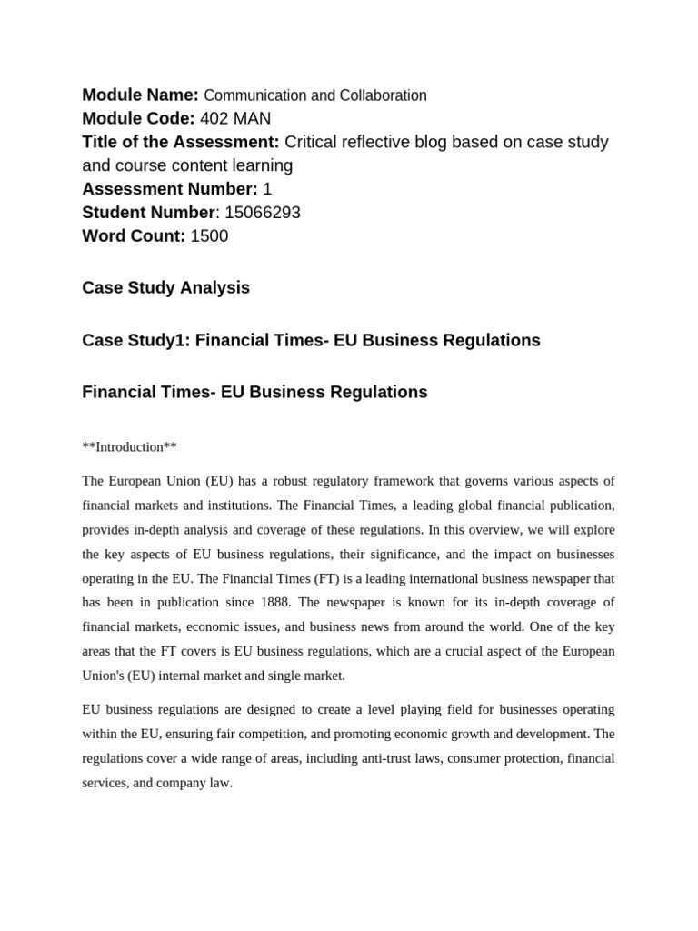 EU Financial Regulations Overview | PDF | Business | Investing