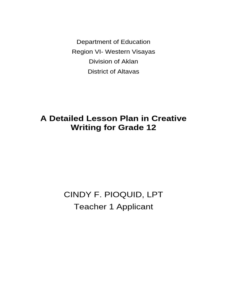 Detailed LP SHS - Copy | PDF