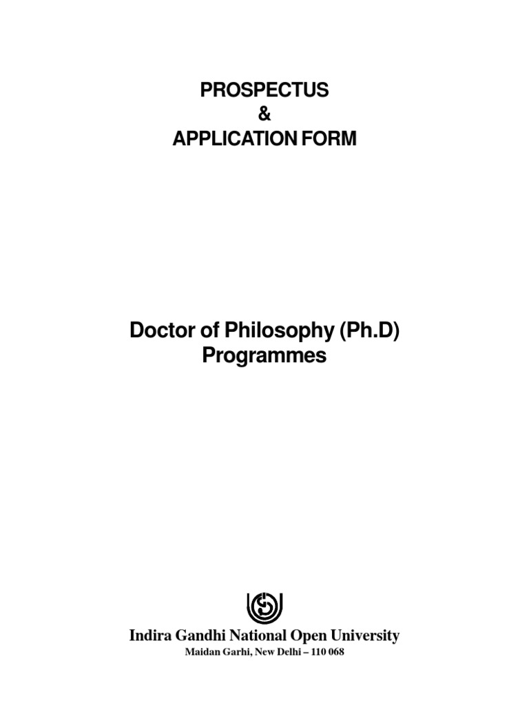 PHD Prospectus | PDF | Doctor Of Philosophy | Thesis