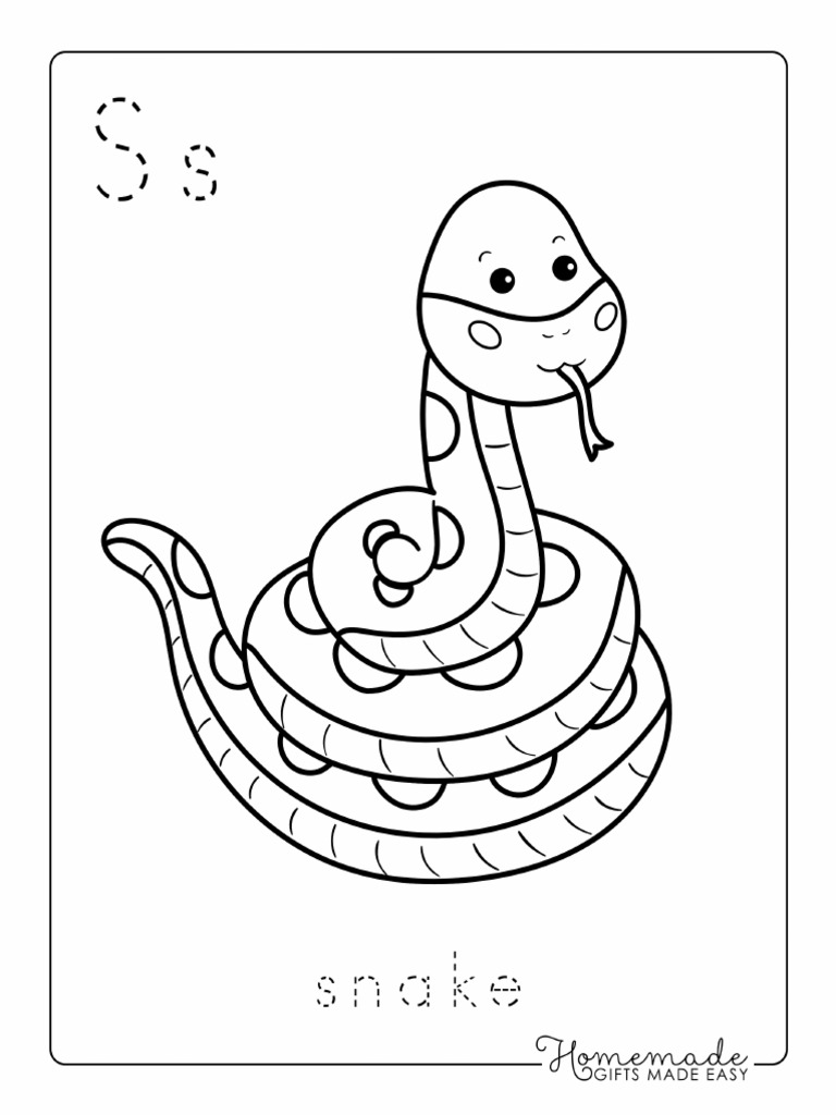 Animal Coloring Pages Letter Tracing Snake | PDF