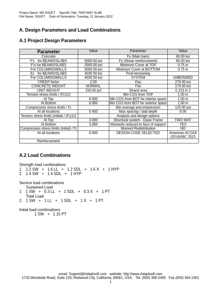 ADAPT PT Slab Model | PDF