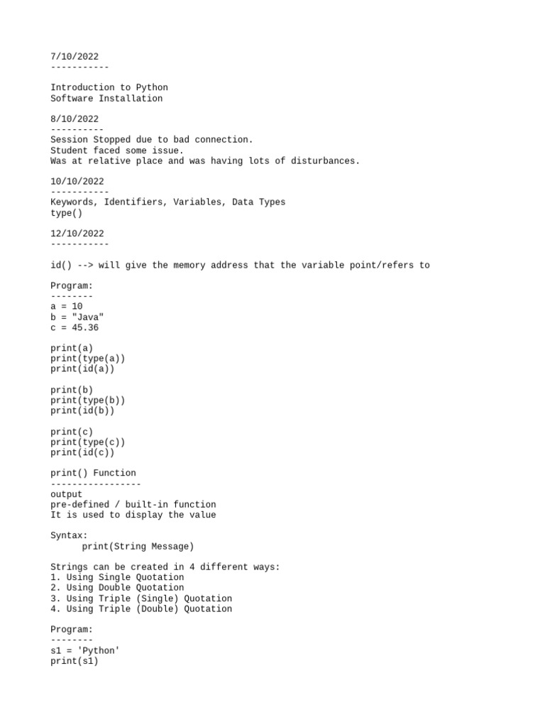 Dhana Class - Python | PDF