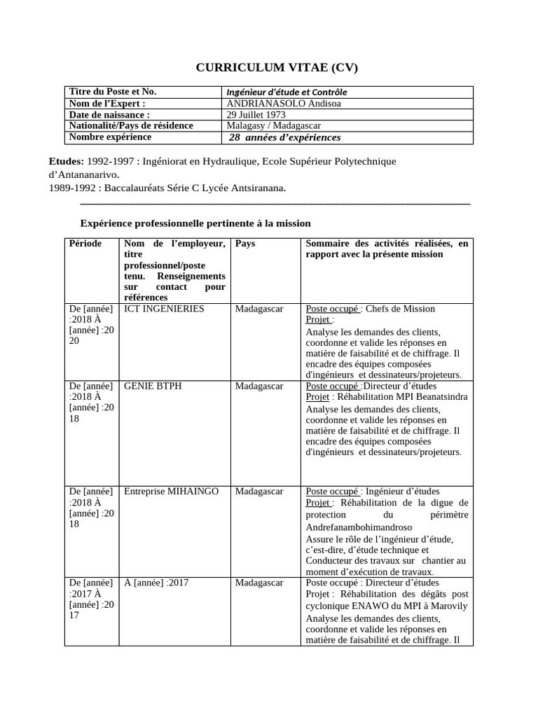 CV-Ingé-etudes-controle 1 | PDF