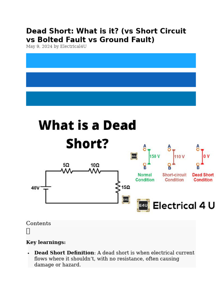 Short Circuit Vs Bolted Fault Vs Ground Fault | PDF