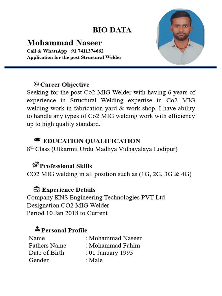 Bio Data Arbaz | PDF