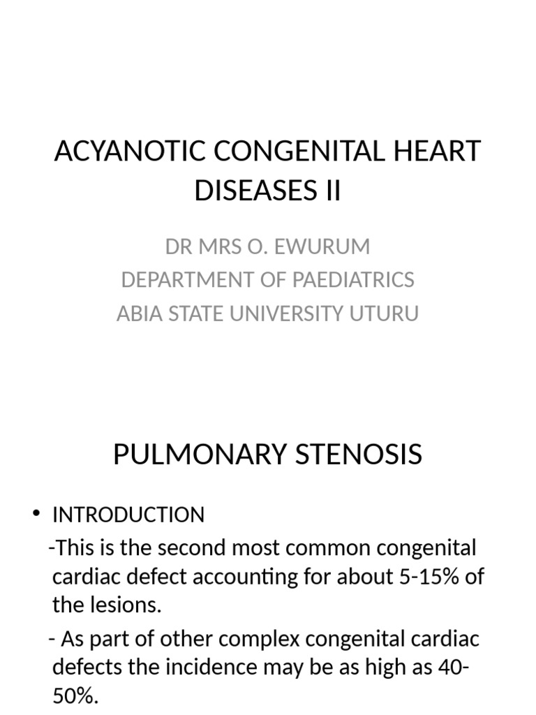 Acyanotic Congenital Heart Diseases Ii Absuth | PDF | Aorta | Travel