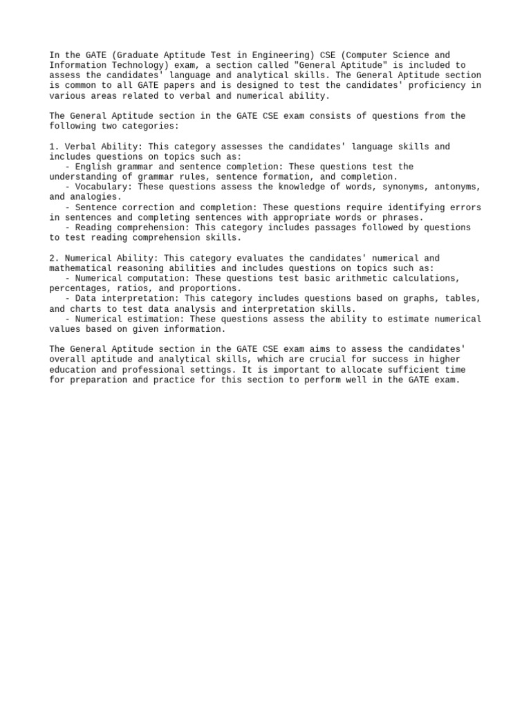 General Aptitude | PDF
