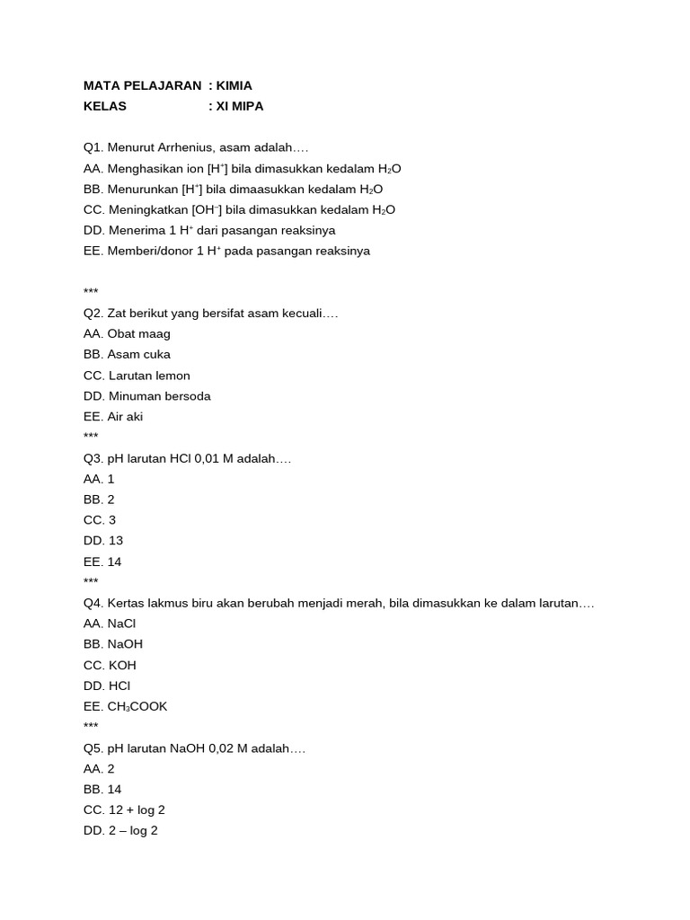 Kimia XI IPA | PDF