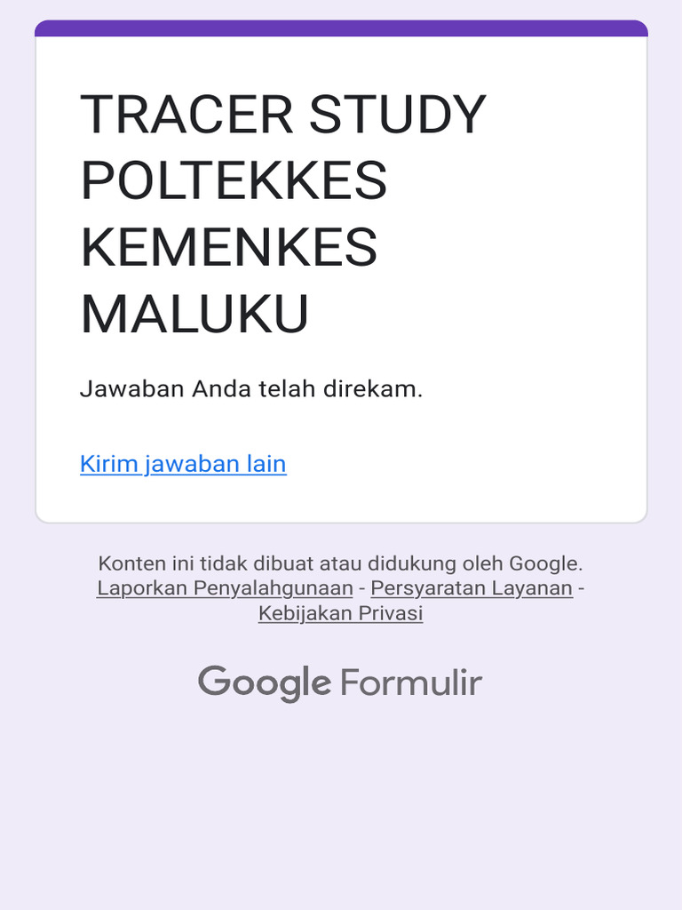 Tracer Study Poltekkes Kemenkes Maluku | PDF