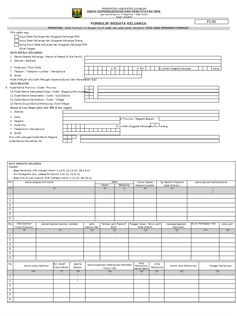 F 1 01 Biodata Keluarga Pdf