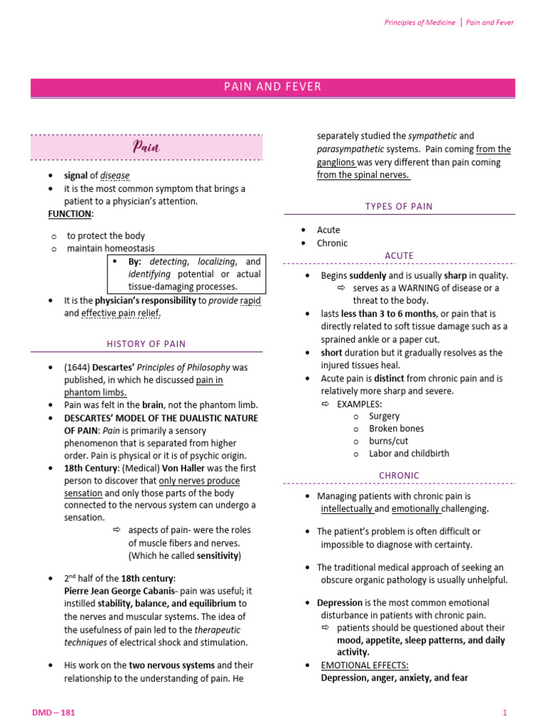 1 - Pain and Fever | PDF