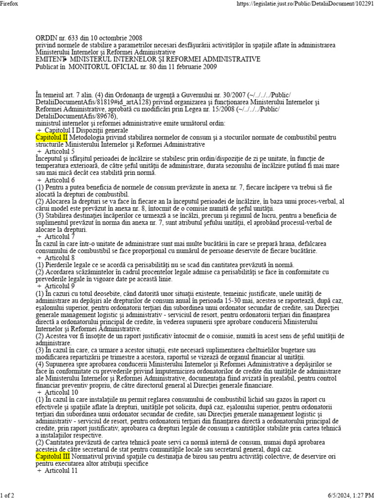 8 .. ORDIN 633 10 - 10 - 2008 - Portal Legislativ | PDF