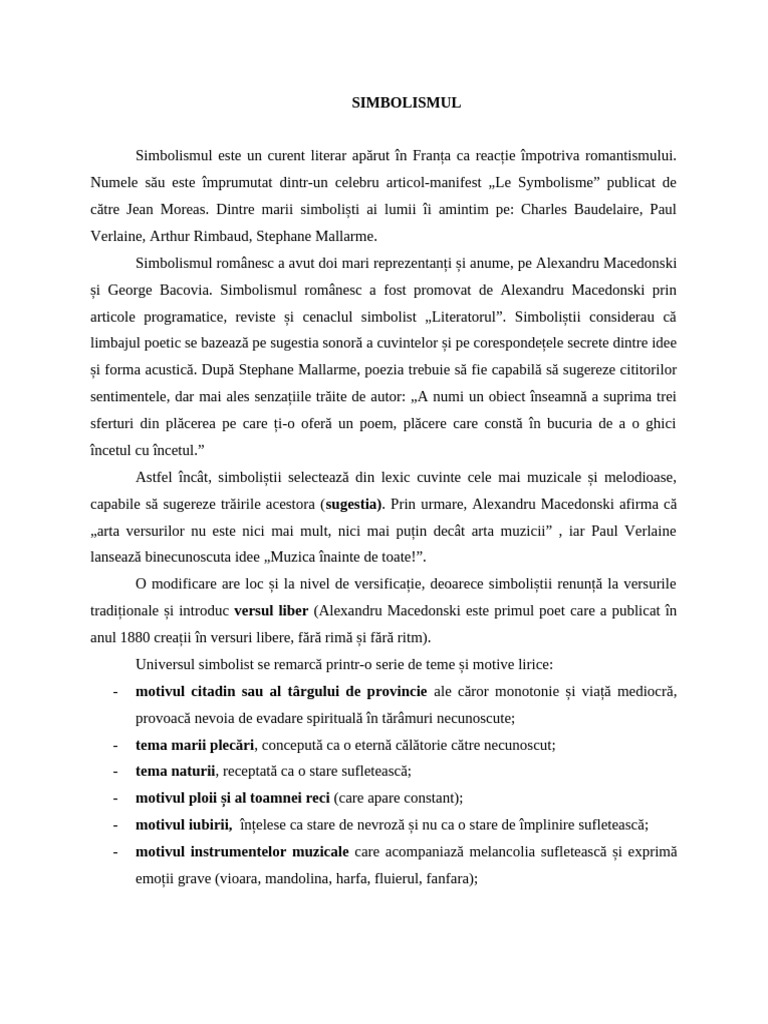 SIMBOLISMUL | PDF