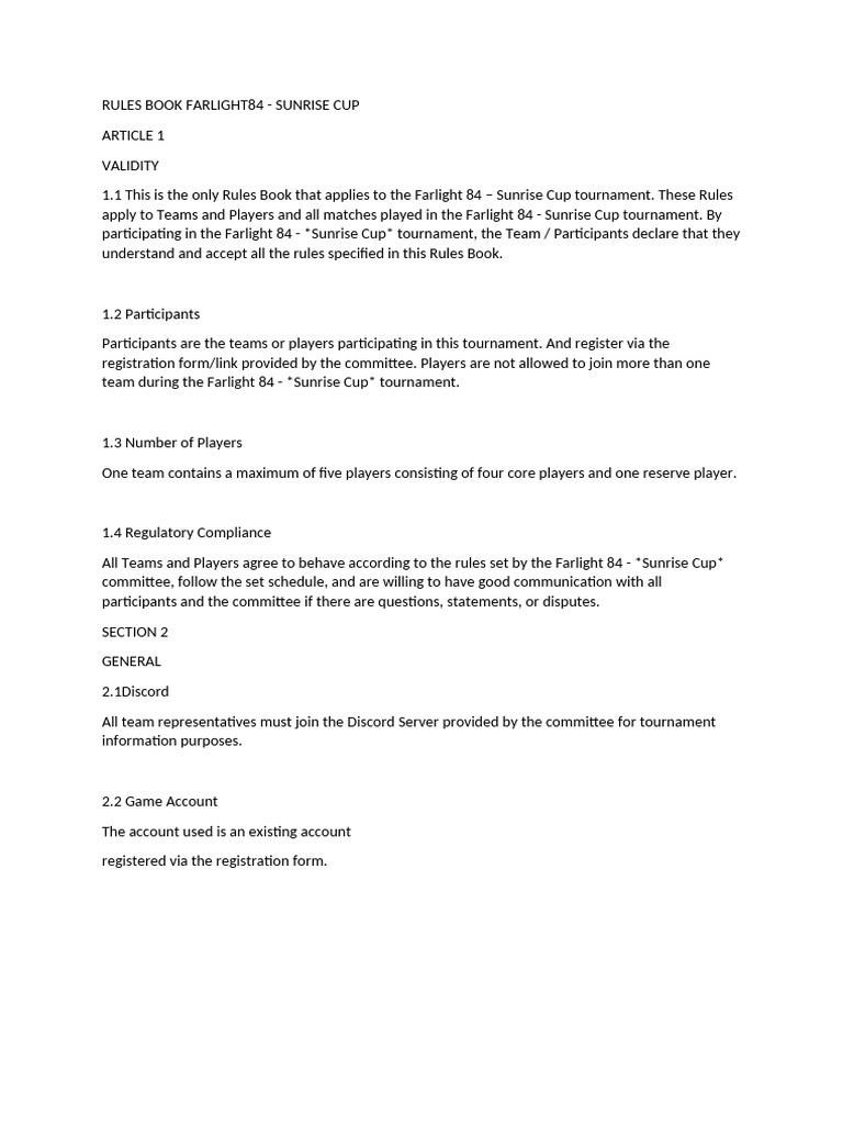 Rules Book Farlight84 1 | PDF