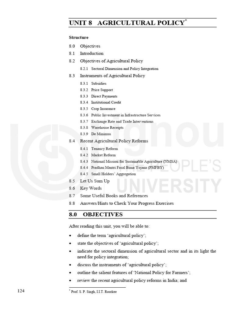 Agricultural Policies | PDF