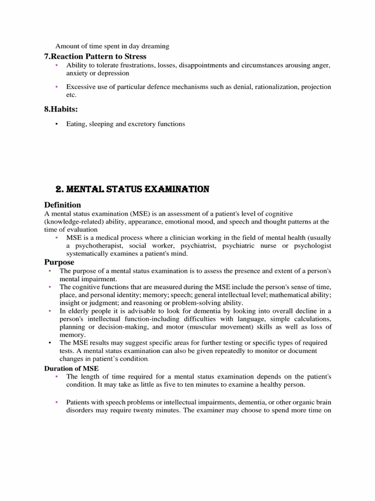 Case History and MSE | PDF