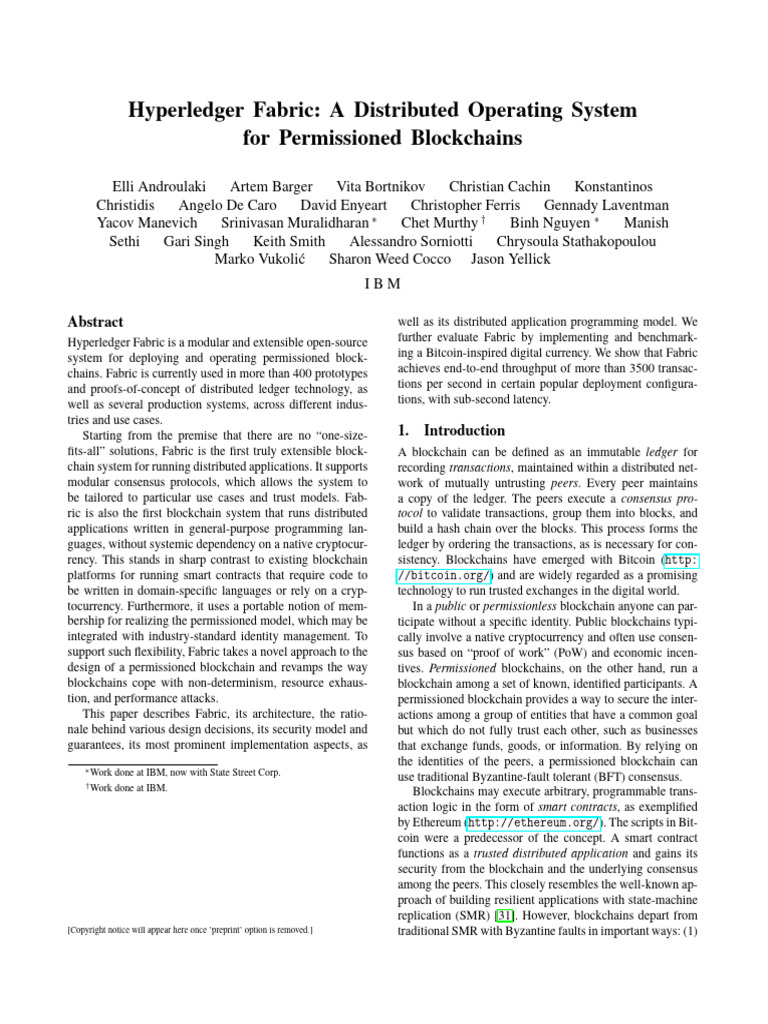 Hyper Ledger Fabric | PDF