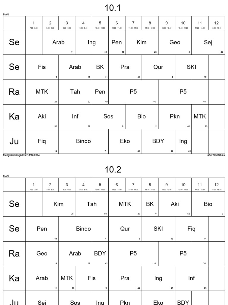 Jadwal Kelas Baru Pdf