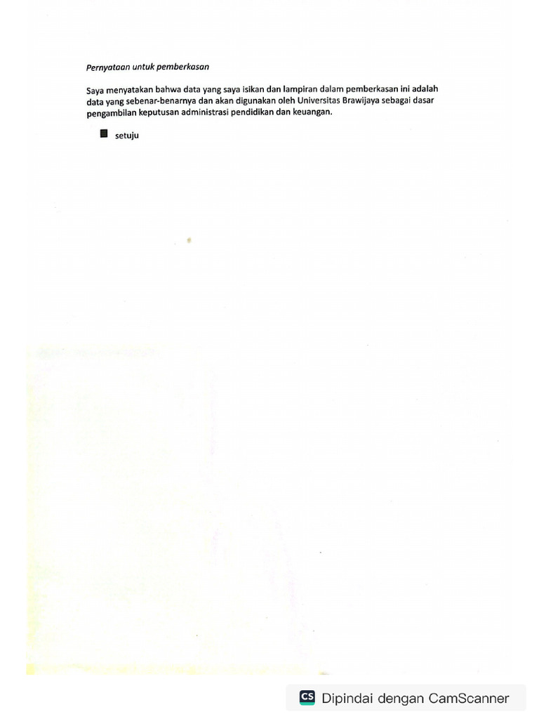 Surat Pernyataan UB | PDF