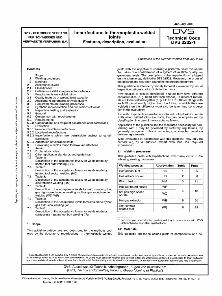 DVS 2202-1 Jan2008 | PDF