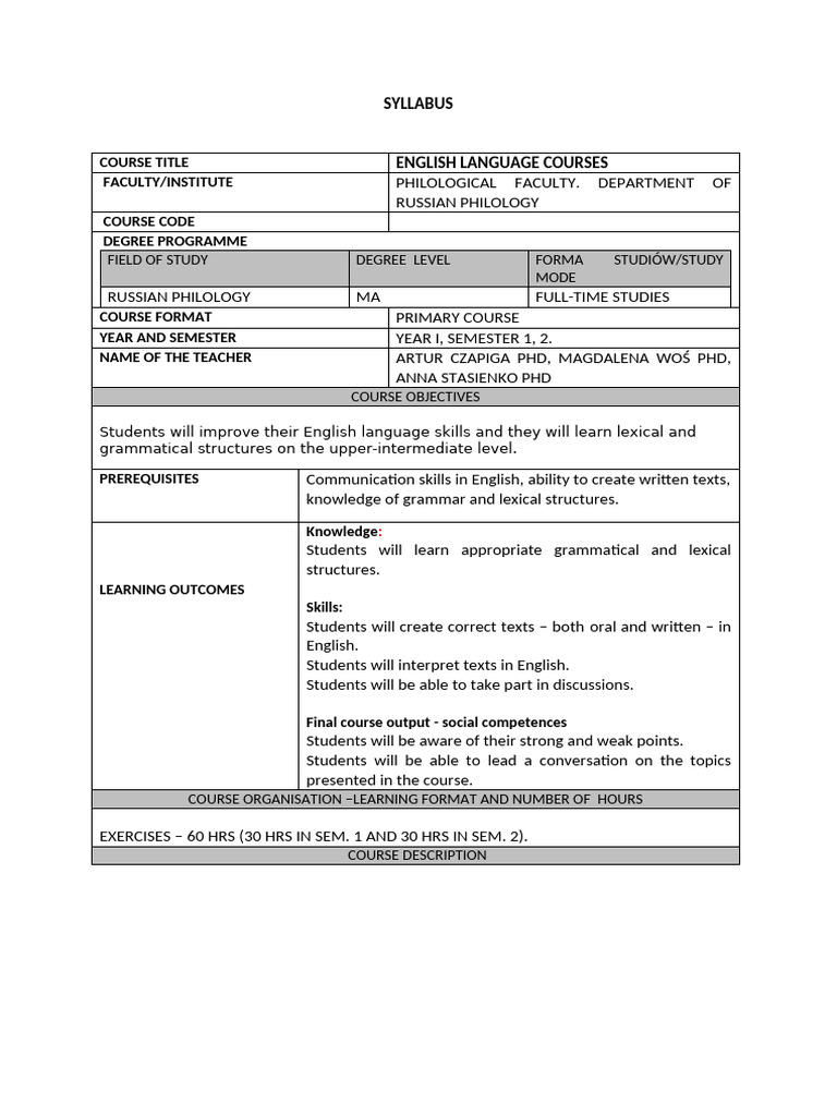 II-lektorat Ang - Ang | PDF