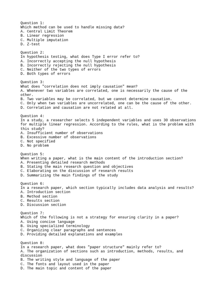 Questionnaire 2 | PDF