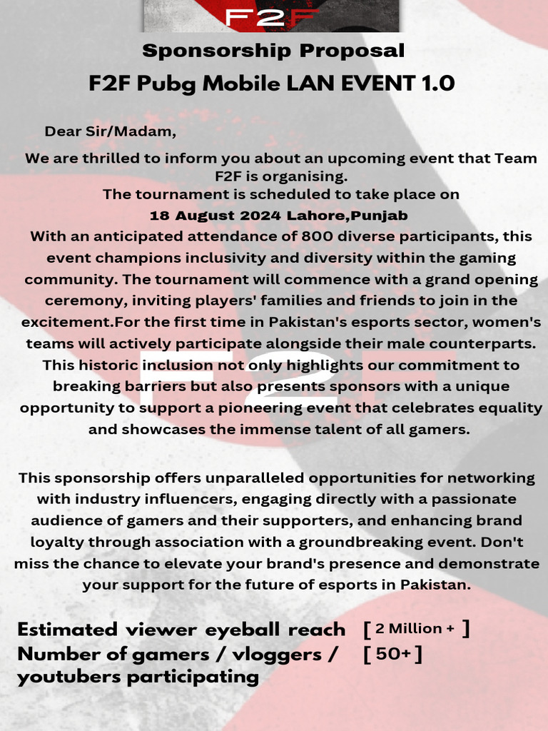 F2F Esports Lan 1.0 | PDF