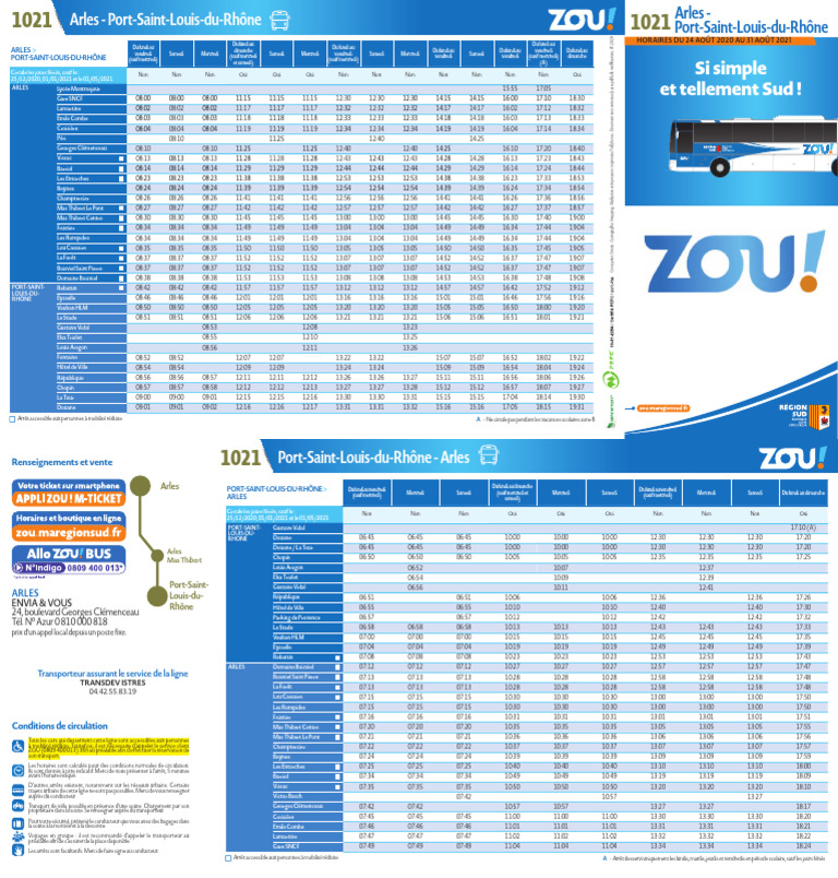 Bus Schedules: Arles to Port-Saint-Louis | PDF