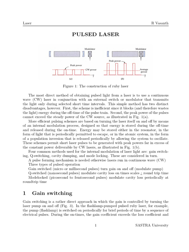 Pulsed Laser | PDF | Laser | Polarization (Waves)